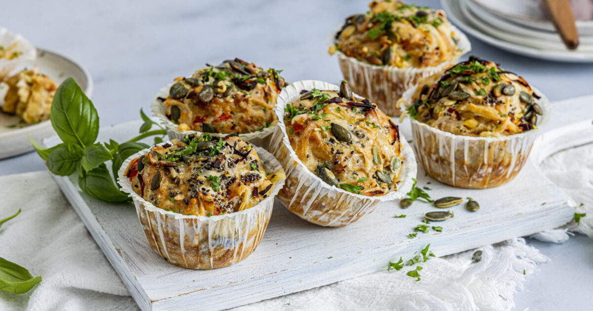 Lunsj-og matpakkemuffins med ost og skinke | PRIOR