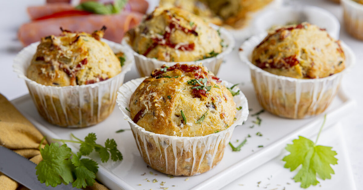 Lunsj- og matpakkemuffins med krydret kalkunpålegg | PRIOR