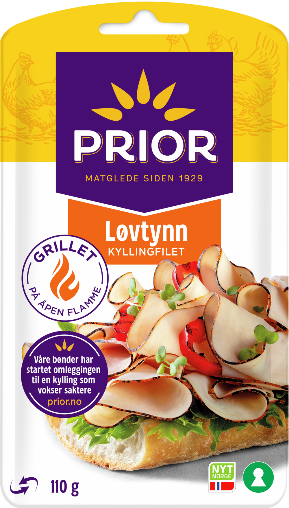 Løvtynn kyllingfilet, grillet 110g | PRIOR